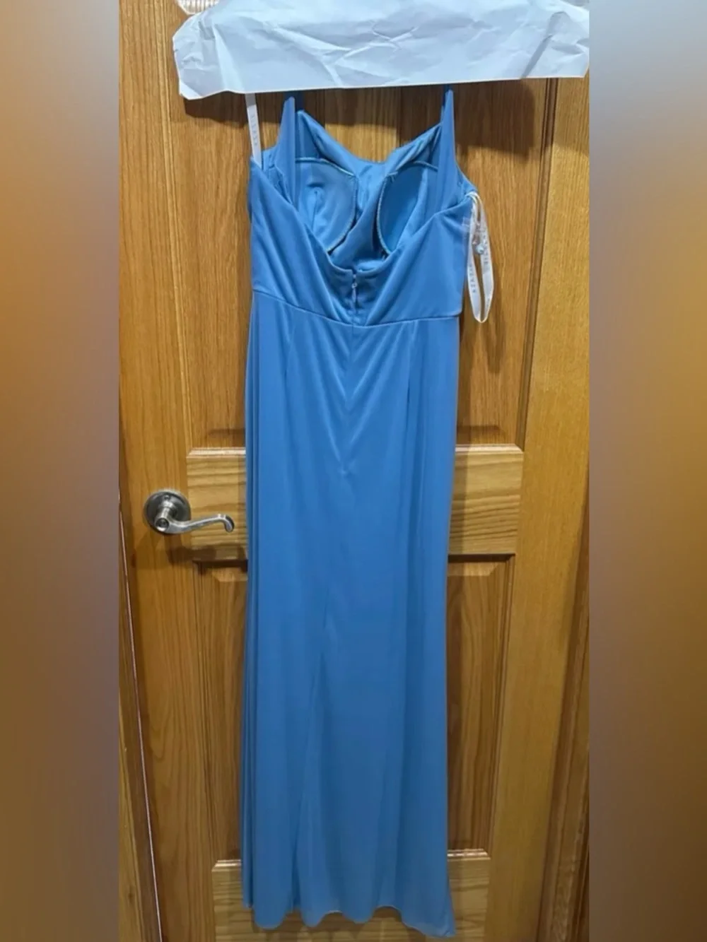 Azazie | Dresses | Azazie Sky Blue Draped Maxi Dress | Poshmark